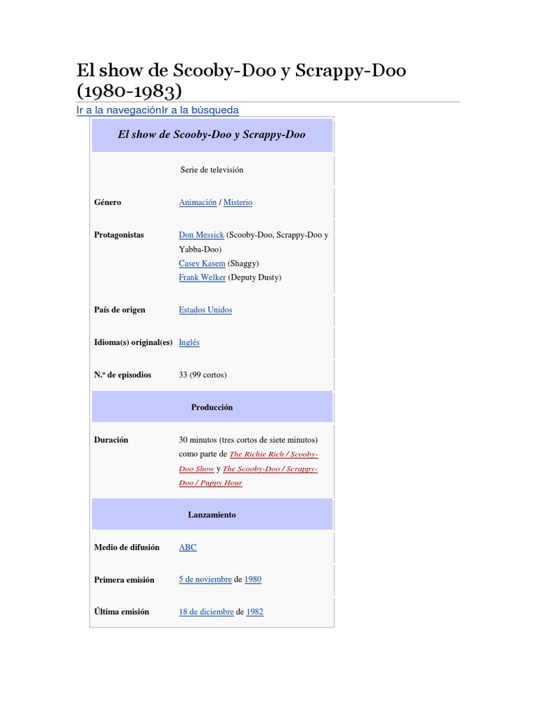 El Show de Scooby | PDF | Televisión | Serie de televisión animada americana