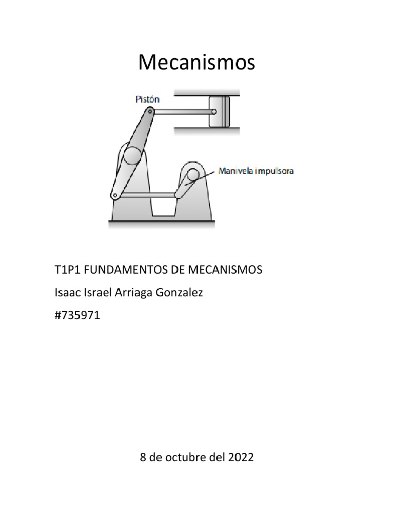 T1P1 Fundamentos de Mecanismos | PDF | Cinemática | Ingeniería mecánica