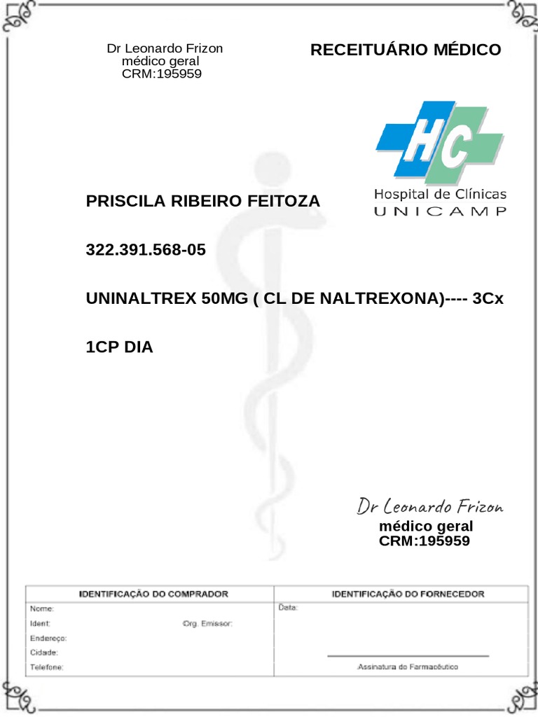 Receita Médica | PDF | Autoajuda | Ciências e Matemática