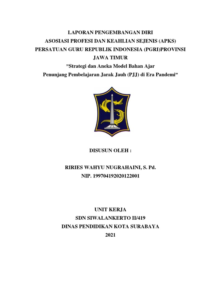 Laporan Pengembangan Diri Pgri Modul | PDF | Karier & Perkembangan | Ilmu Sosial
