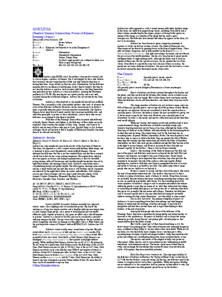 Faiths & Avatars - Ankursa | PDF | Dungeons & Dragons