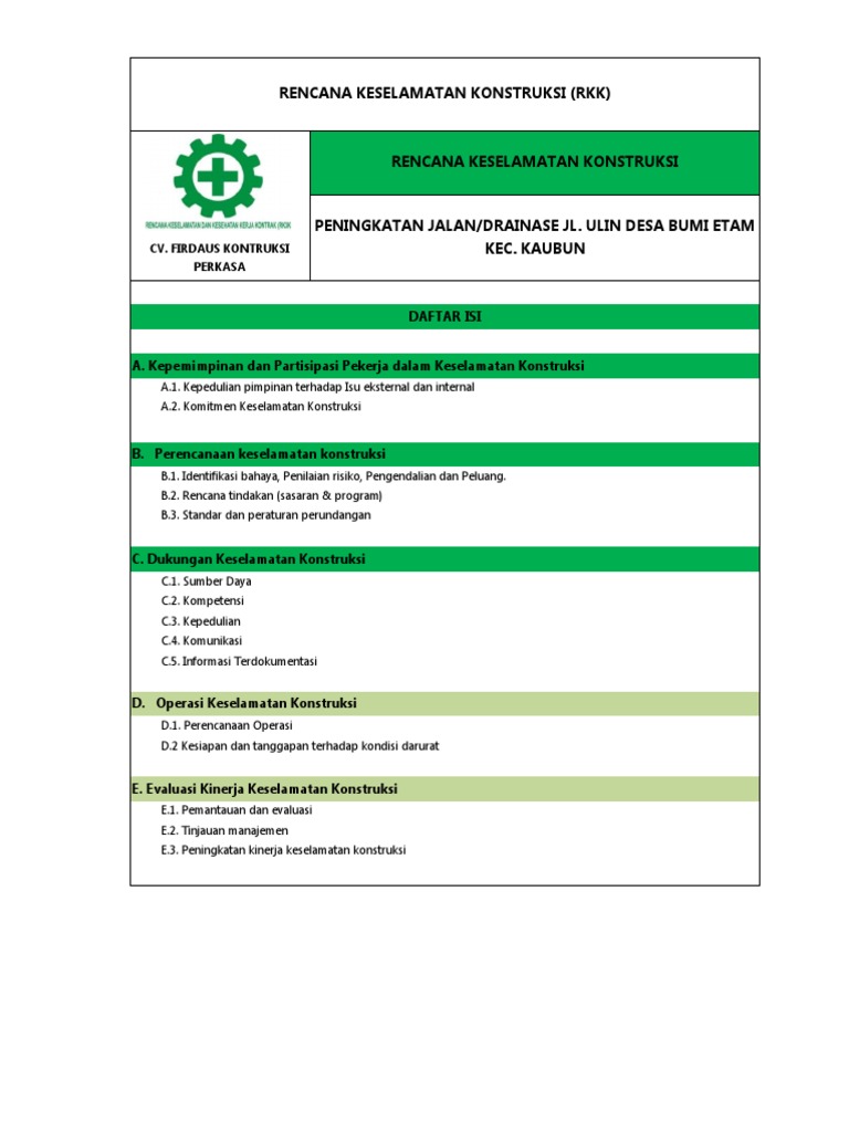 21 RKK Peningkatan JalanDrainase Jalan Merpati Cipta Graha Kec. Kaubun (Semenisasi) | PDF