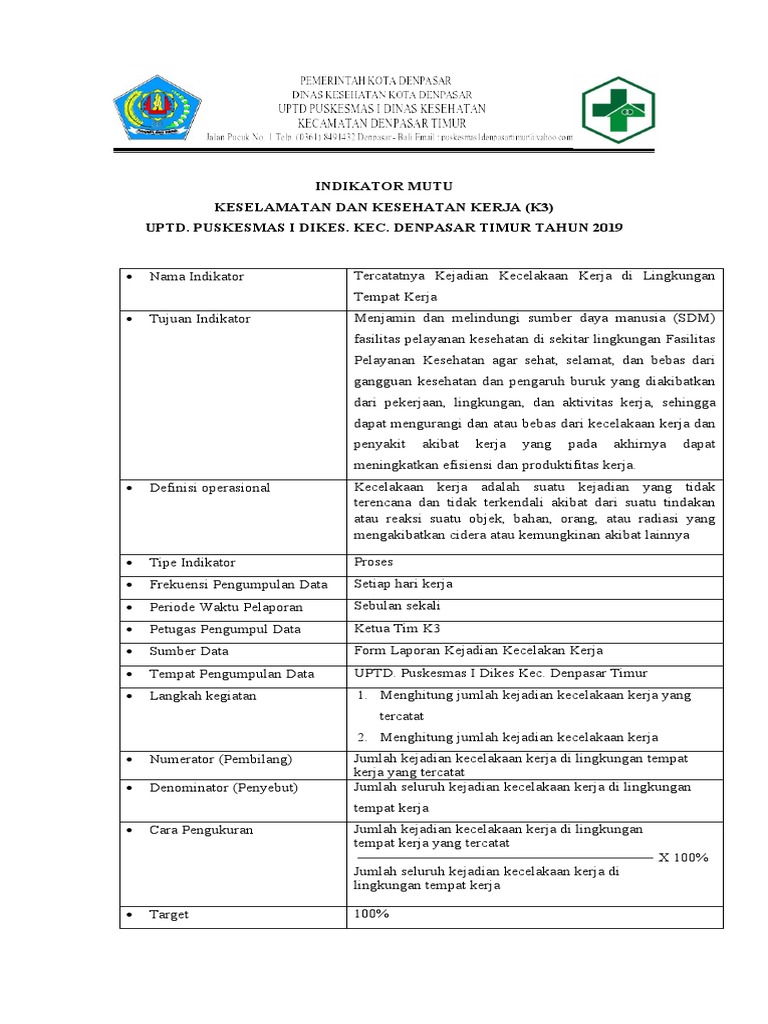 Indikator Mutu K3 | PDF