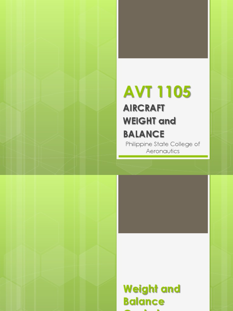 Weight and Balance Lecture 1 | PDF | Aircraft | Aerodynamics