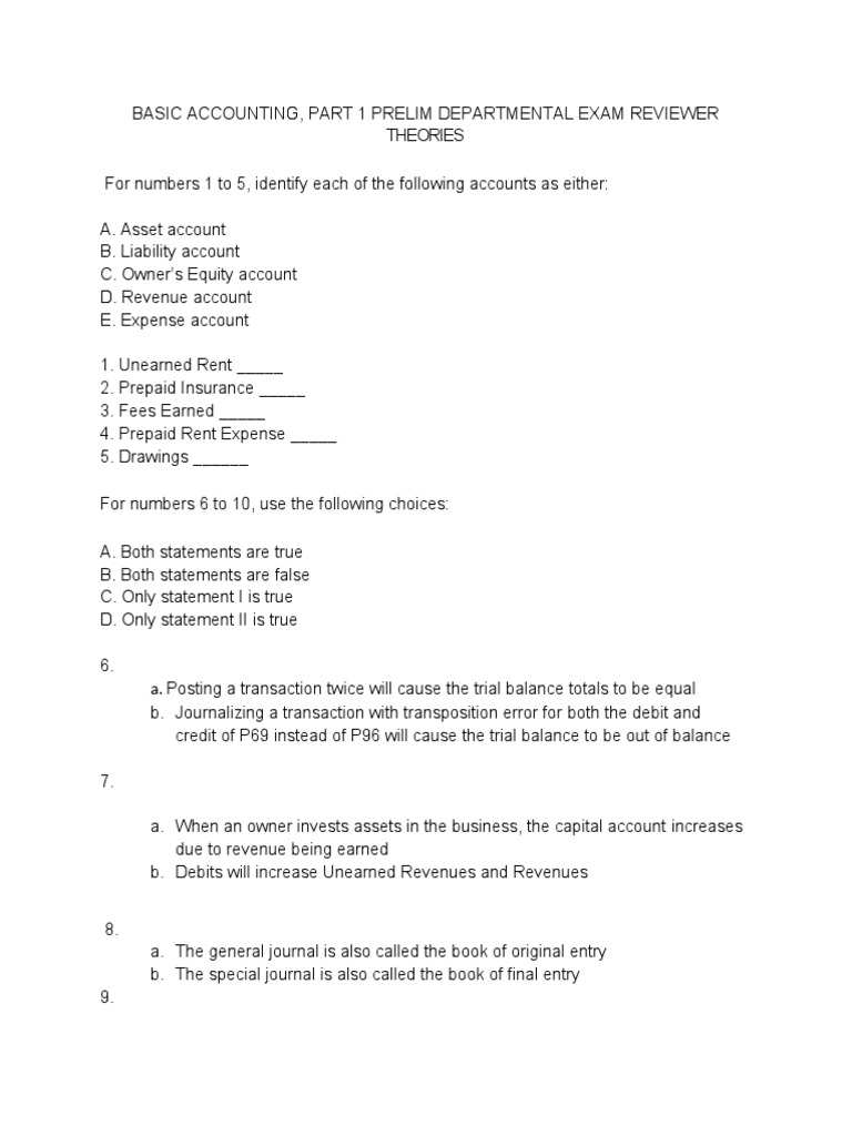 Basic Accounting - Reviewer | PDF