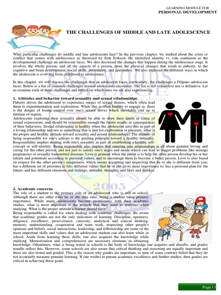 Challenges of Middle and Late Adolescence | PDF | Adolescence | Human ...