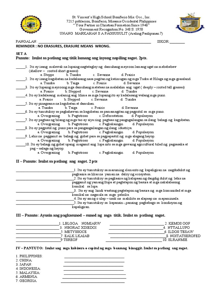 A4 First Periodical Exam | PDF