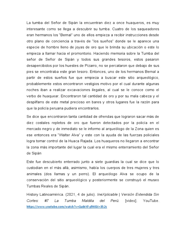Hermanos Bernal y el saqueo de Sipán | PDF
