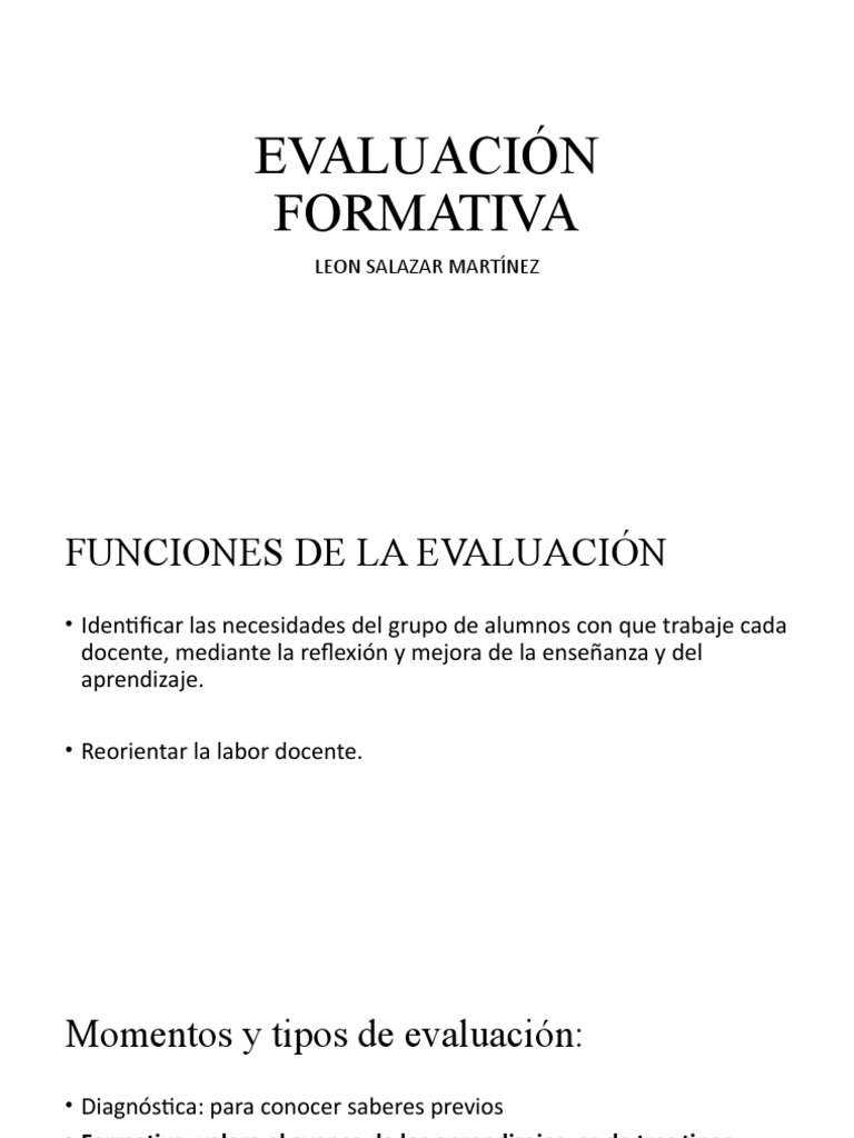 Evaluación Formativa Pdf Crecimiento Personal Y Profesional