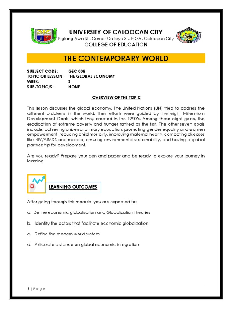 Contemporary World Module 3 | Download Free PDF | Globalization | Free Trade