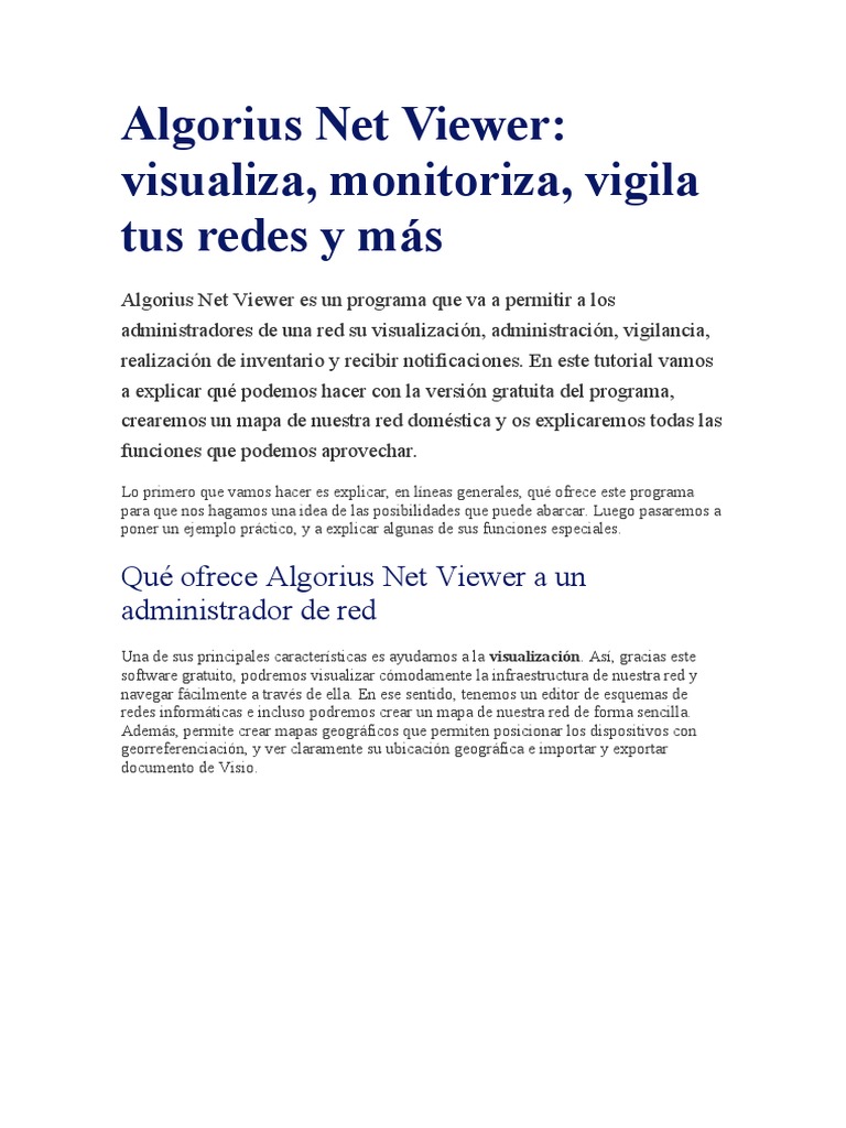 Algorius Net Viewer | PDF | Windows Vista | Informática