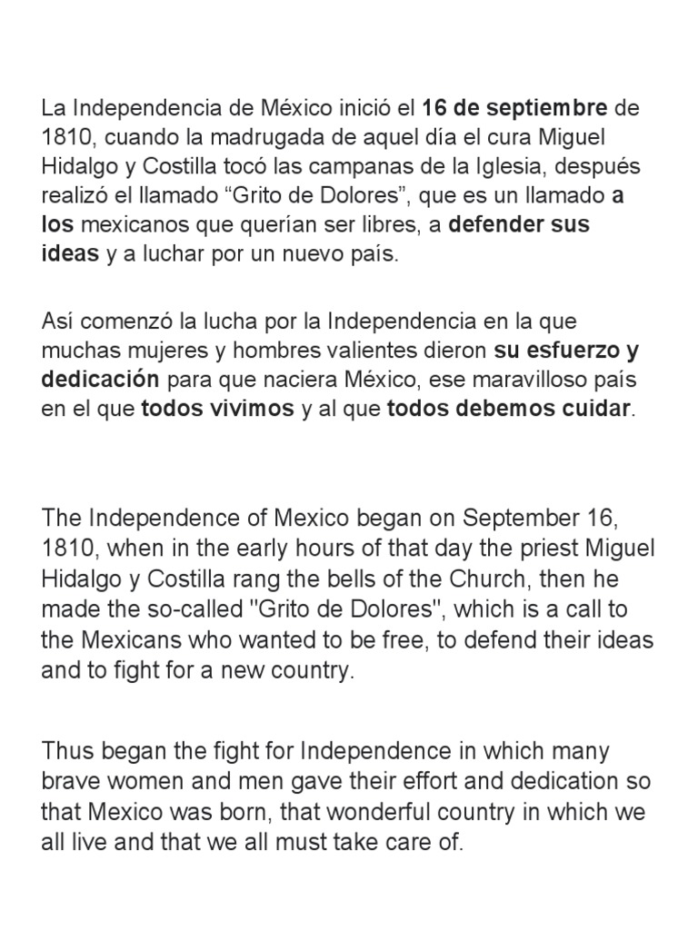 Independencia de Mexico Español-Ingles | PDF