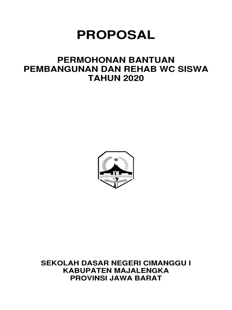 PROPOSAL PEMBANGUNAN WC SISWA SDN CIMANGGU I 2020-Dikonversi | PDF | Griya & Taman