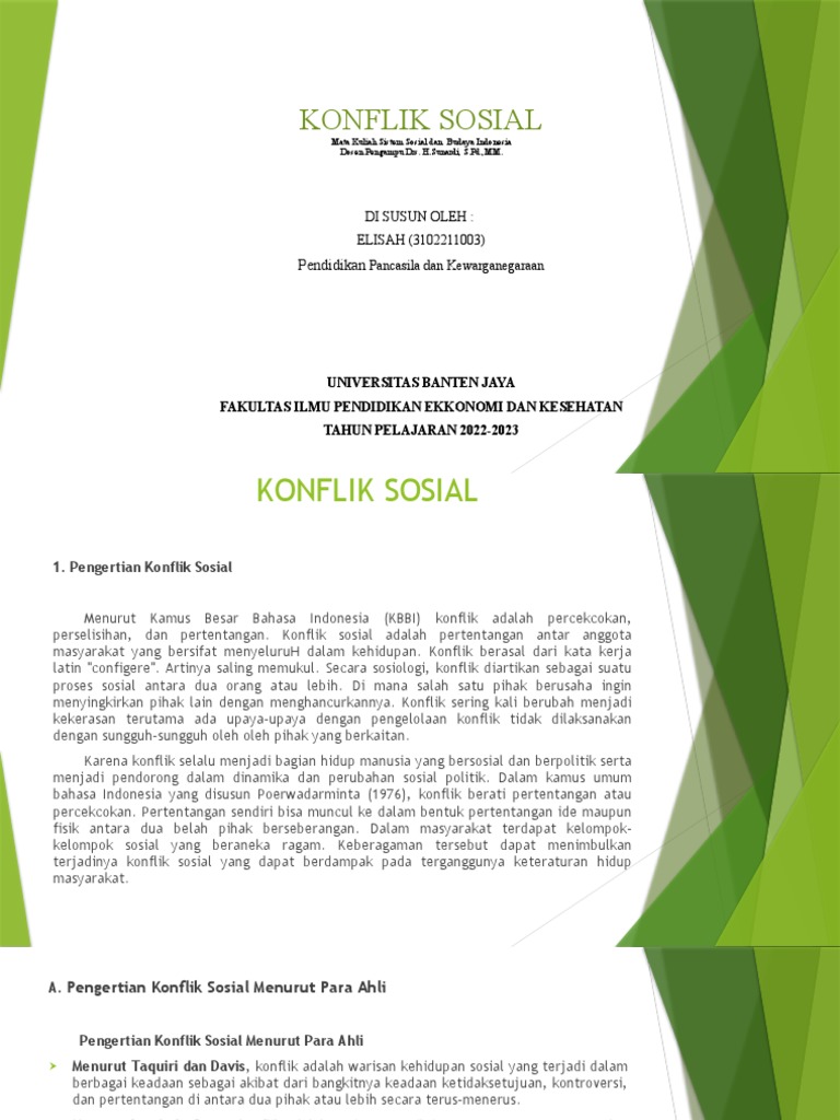 PPKN - Konflik Sosial - SSBI | PDF