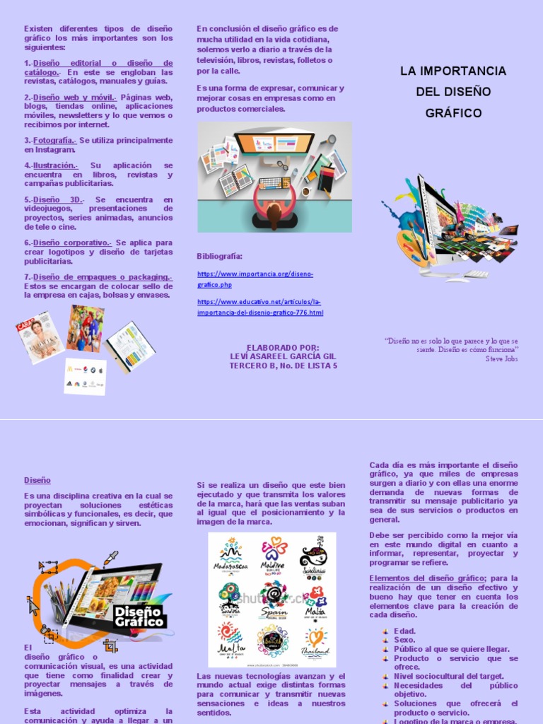 TRIPTICO DISEÑO GRAFICO | PDF | Diseño | Diseño gráfico