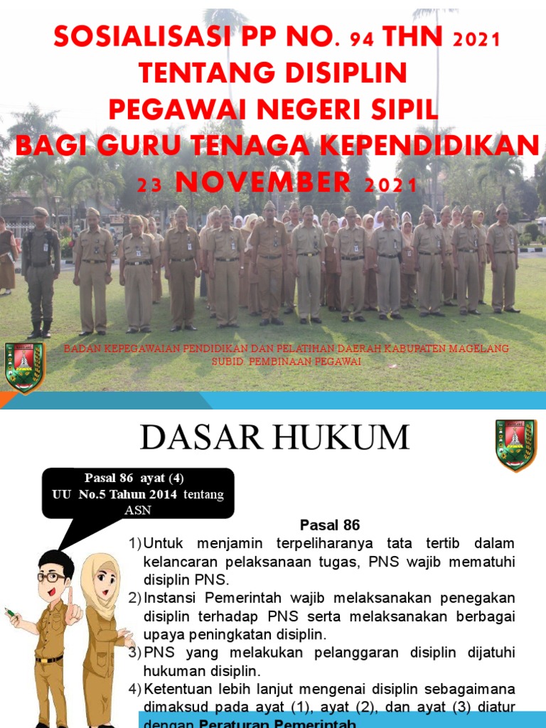 Materi PP 94-2021 Disiplin PNS TGL 23 Nop-1 | PDF
