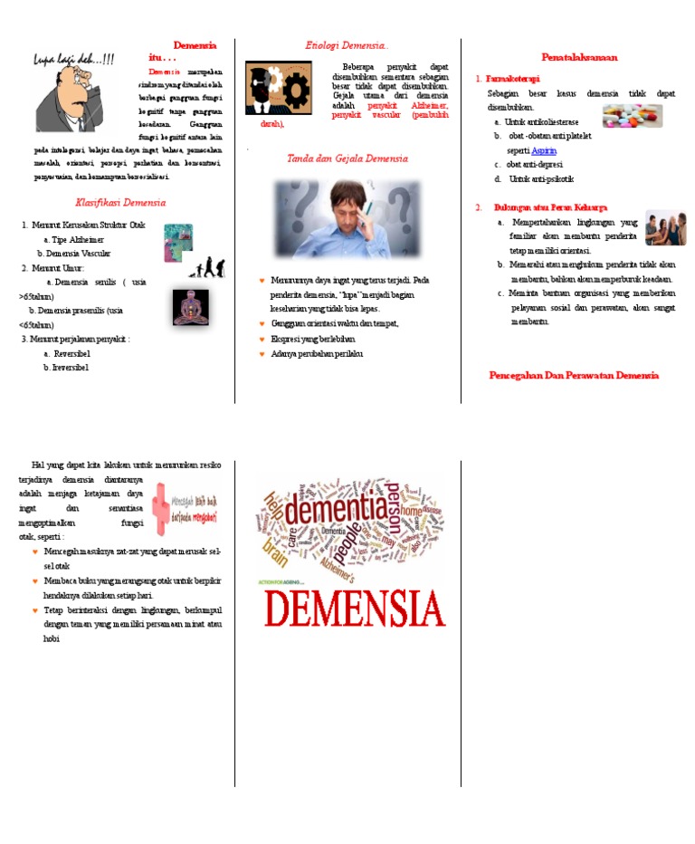 Demensia Leaflet | PDF | Pengembangan Diri