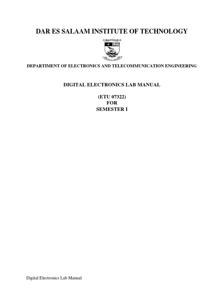 ETU 07322 - Digital Electronic Lab Manual | PDF | Logic Gate | Digital ...