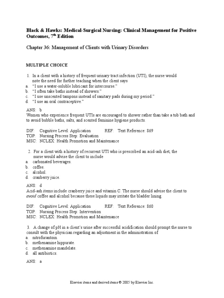 Chapter - 036 Urinay Disorders | PDF | Urinary Incontinence | Urinary Tract Infection