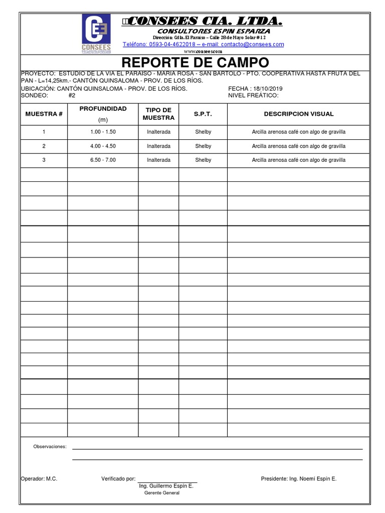 Reporte de Campo | PDF
