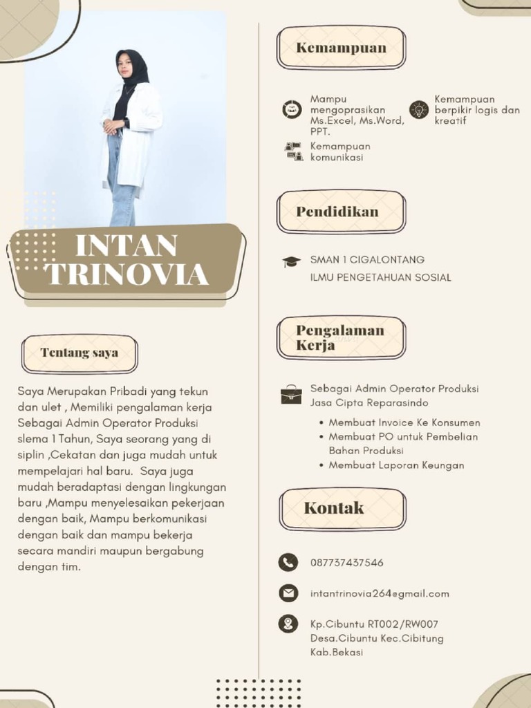 CV - Intan Trinofia | PDF