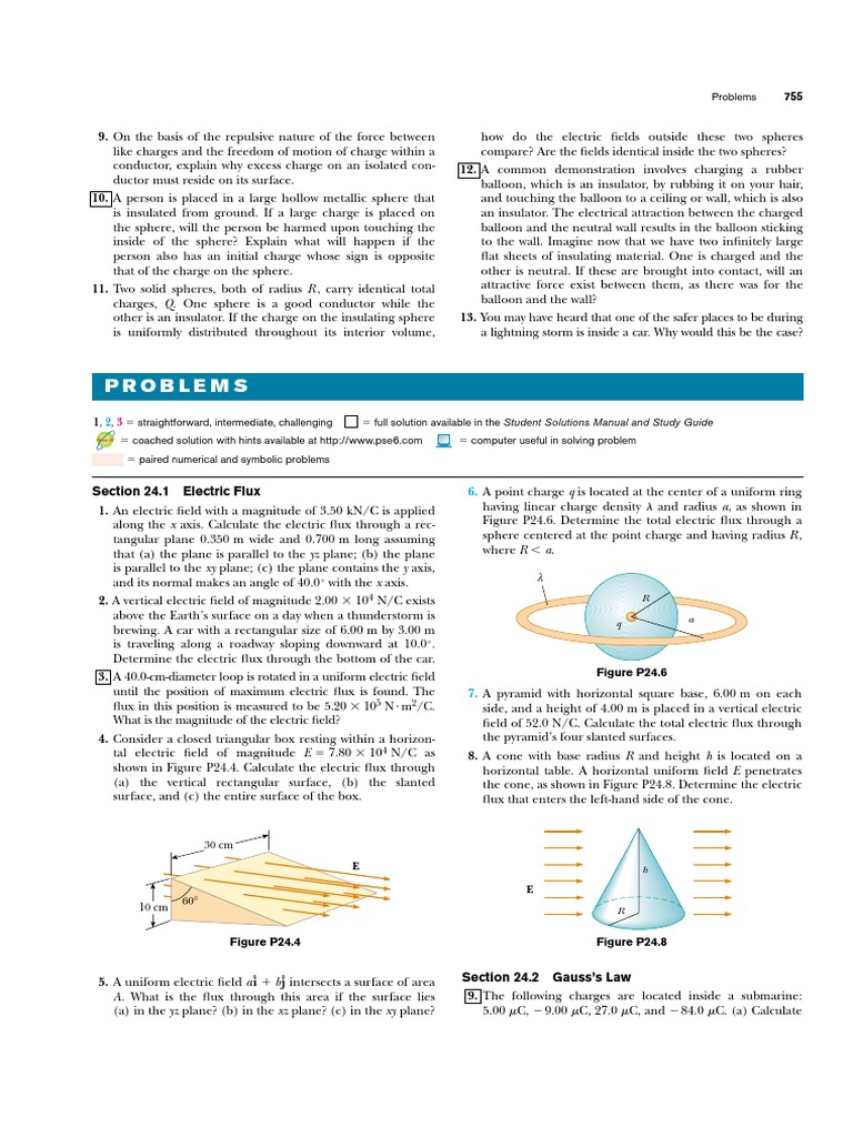 Exercises Chap 24 Serway | PDF | Sphere | Electric Charge