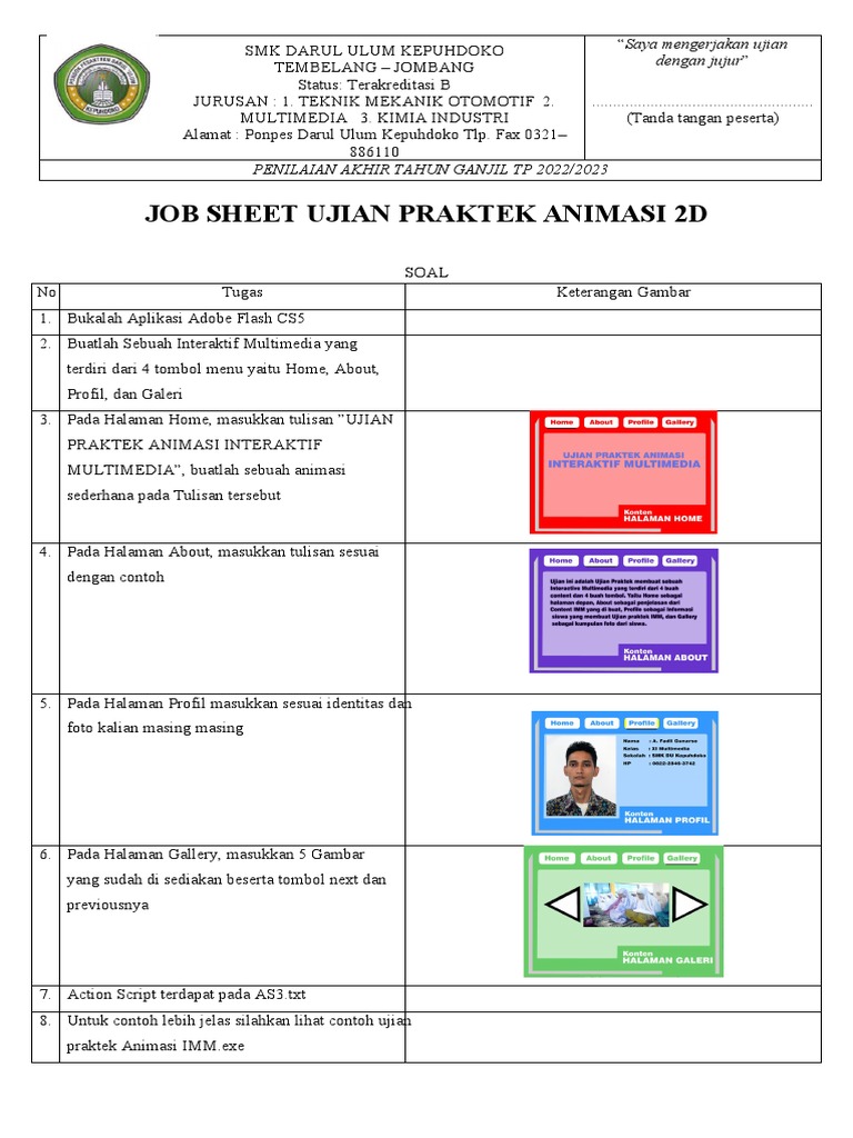 Soal Praktek Animasi 2D | PDF