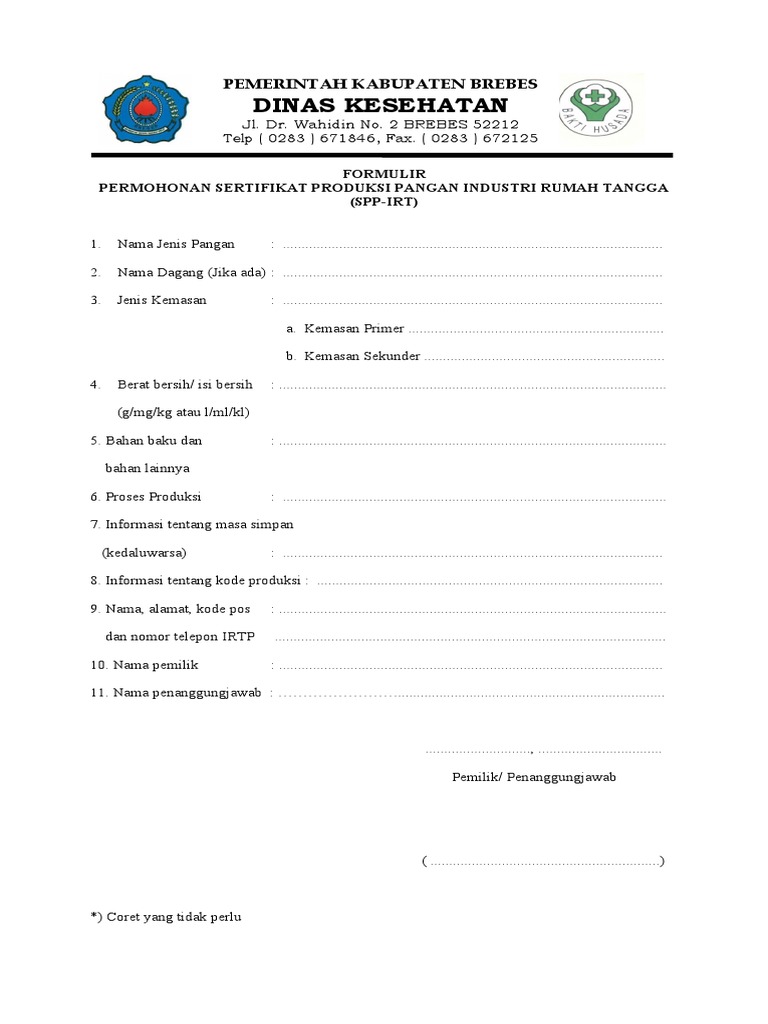 Formulir SPP-IRT Brebes | PDF | Griya & Taman | Komputer