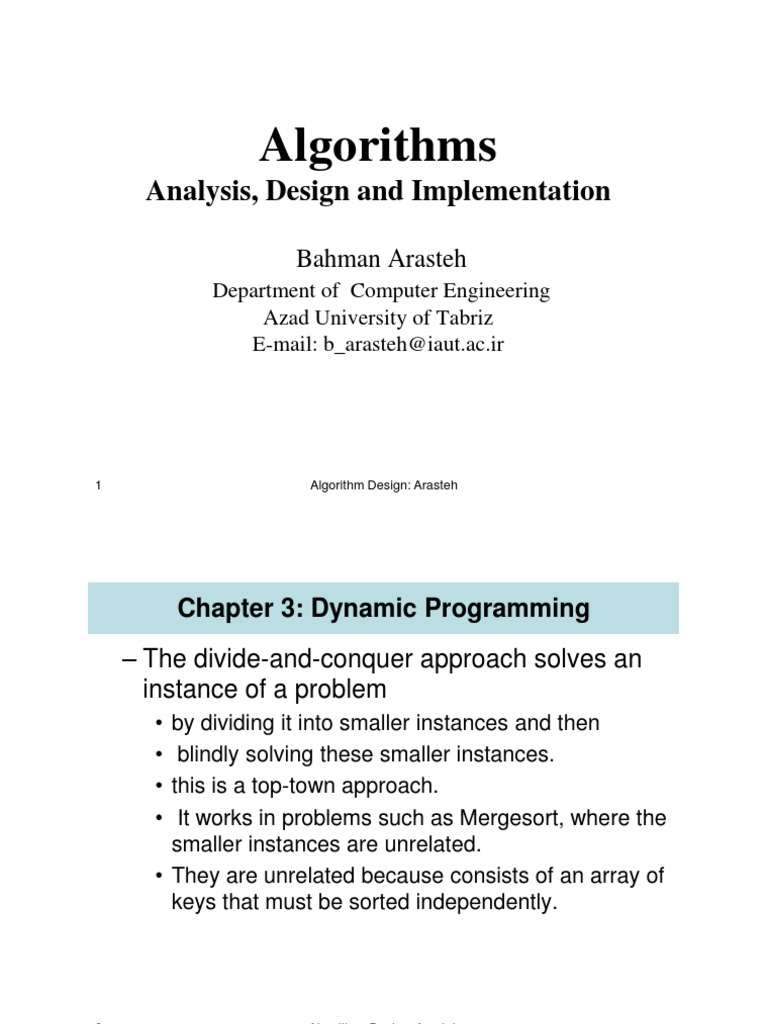 Algorithms Ch3 | PDF | Dynamic Programming | Combinatorics
