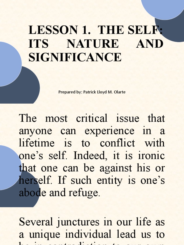 SSC 1 Lesson 1 | PDF | Self Concept | Self Awareness