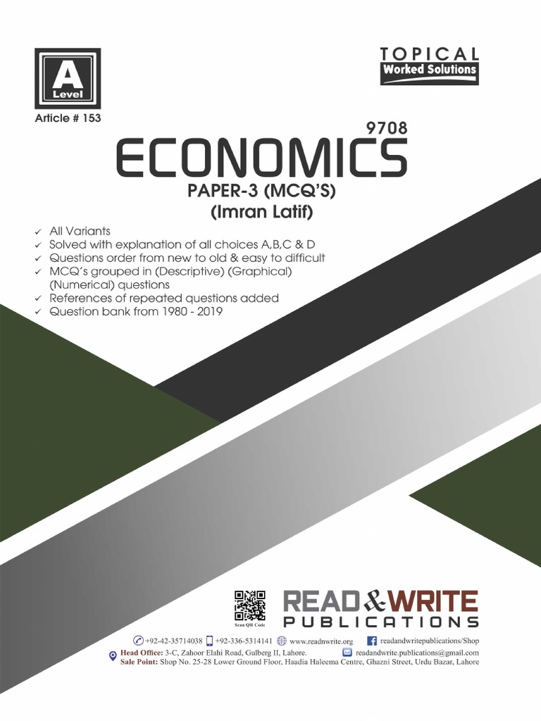 Economics A Level Paper 3 Topical Worked Solutions Article No 153 PDF ...