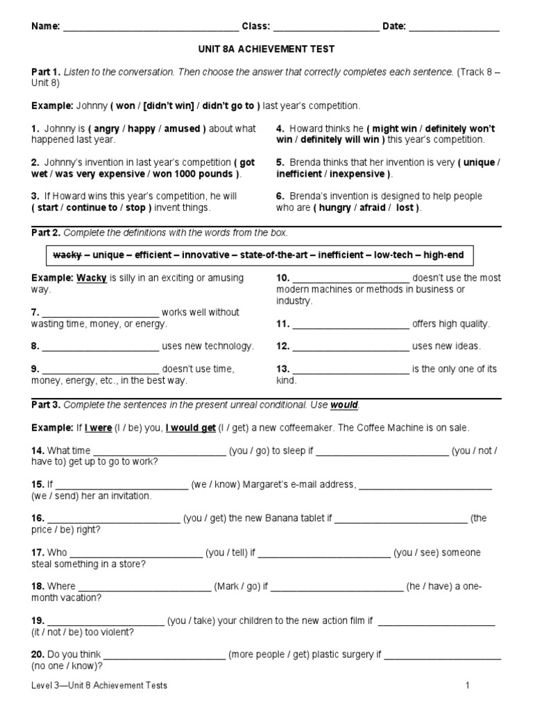 Unit 8A | PDF | Toothbrush