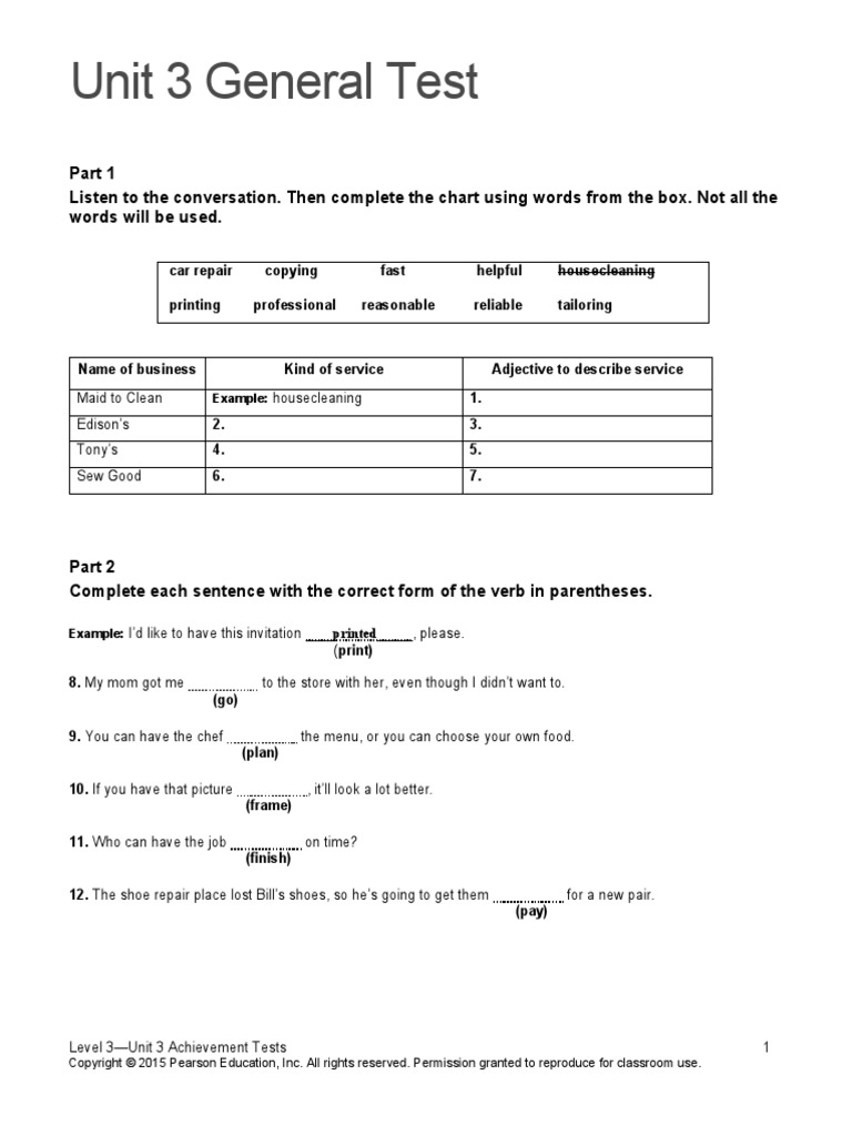 TN3 Unit 3 Assessment | PDF | Copyright