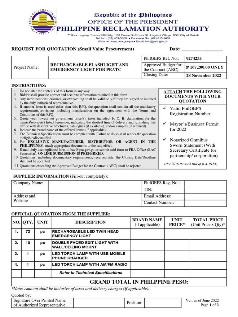 Quotation Form | PDF | Sole Proprietorship | Battery Charger