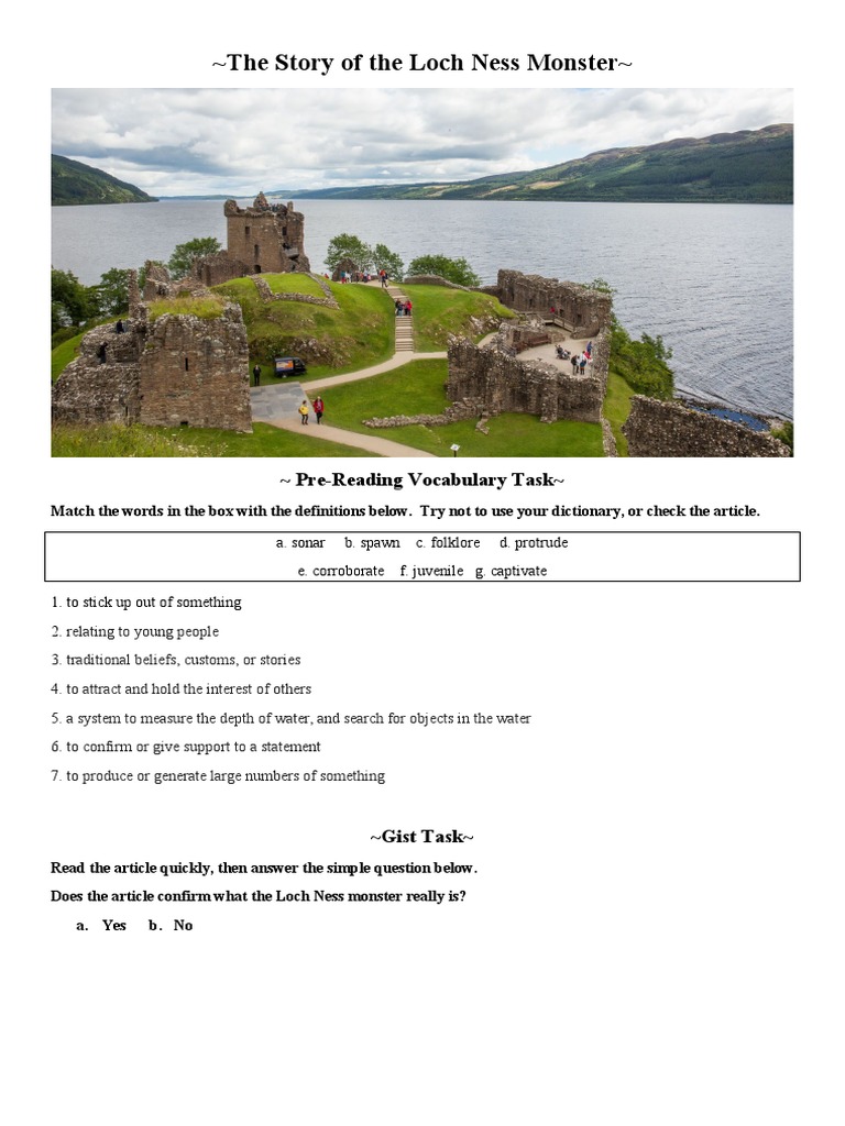 Is There A Monster in Loch Ness - Reading Article | PDF | Loch Ness Monster