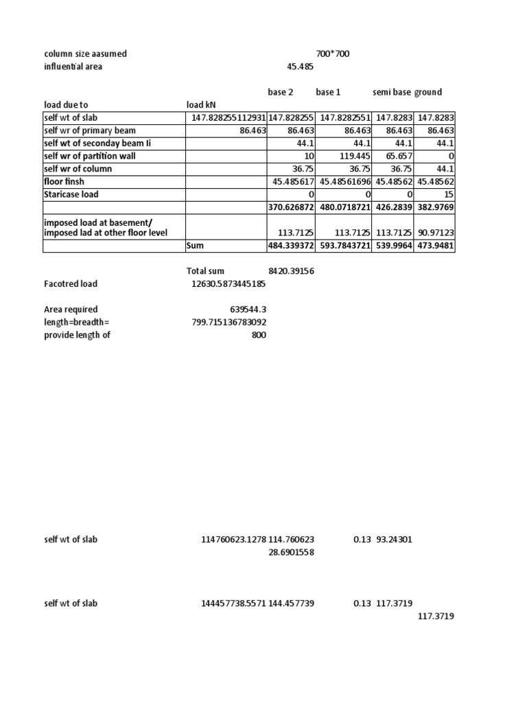 Structural Load Calculation Summary | PDF | Architectural Design | Architecture