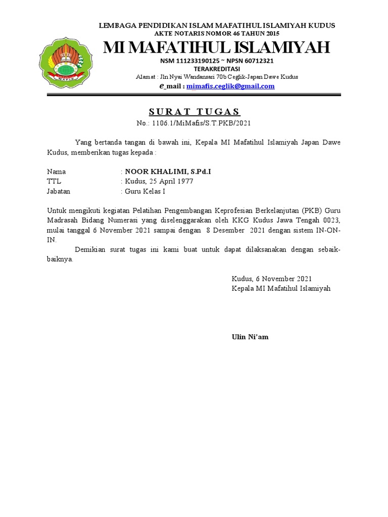 Surat Tugas PKB | PDF