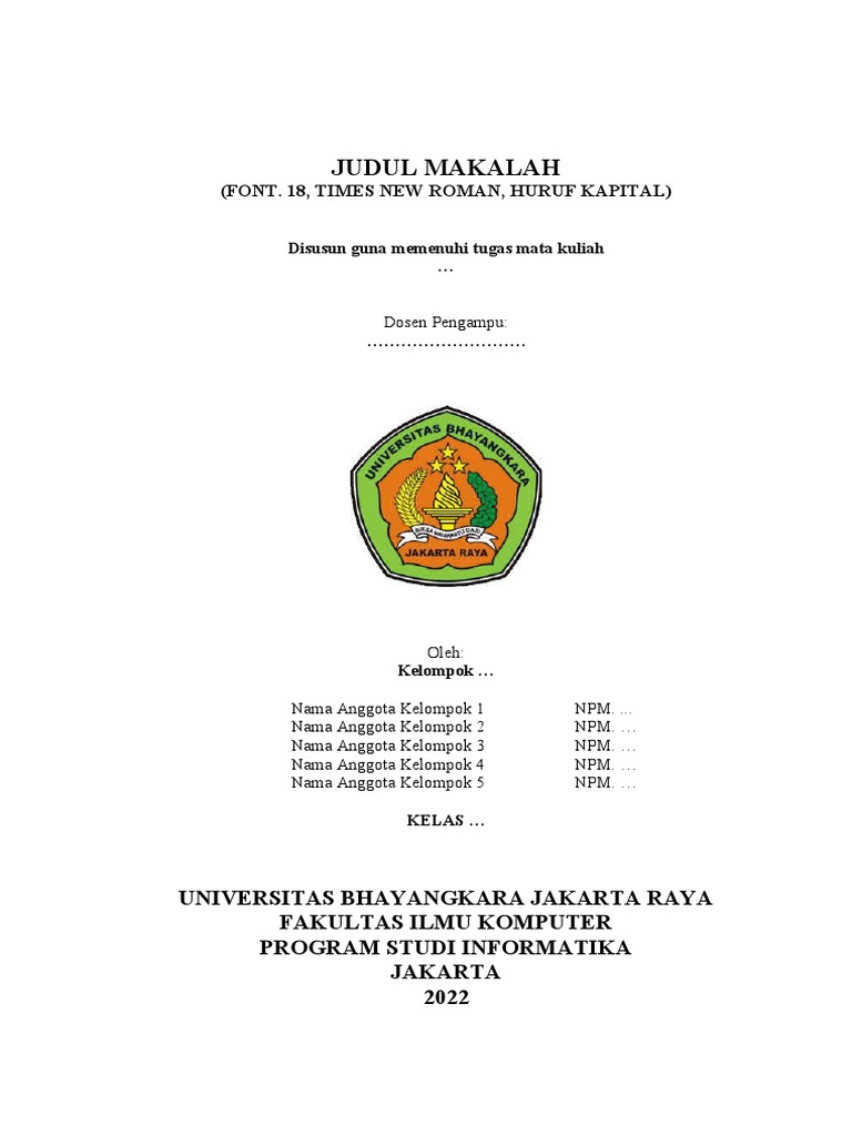 Template Penulisan Makalah | PDF