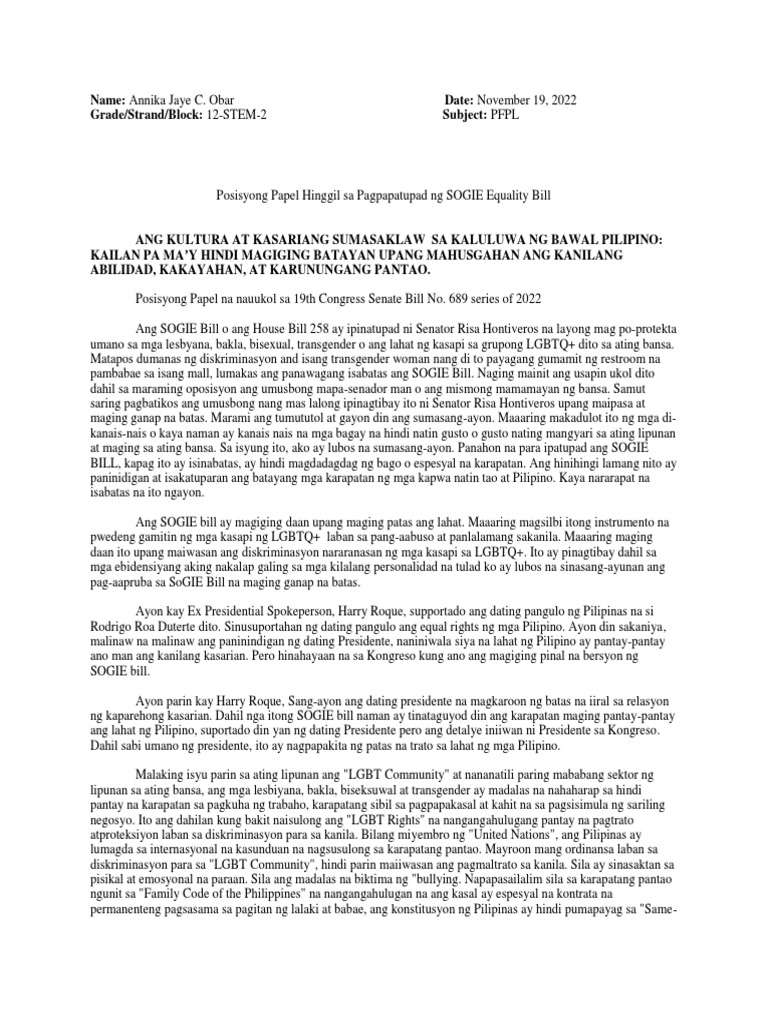 Posisyong Papel | PDF