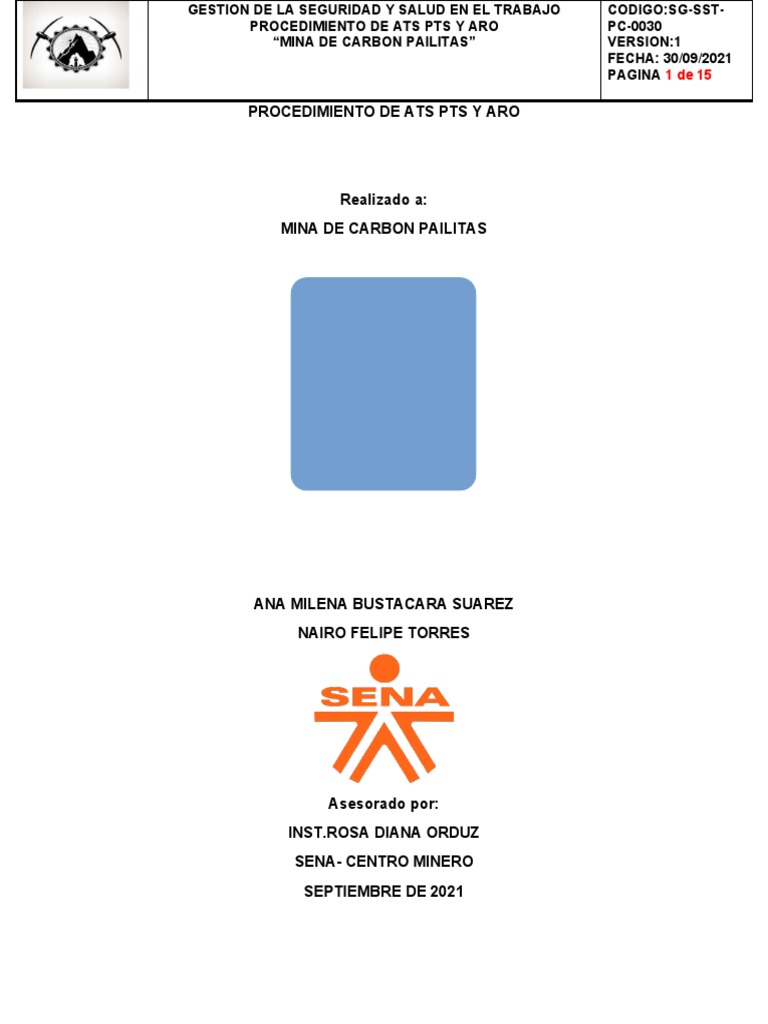 SG-SST-PC-0030 Procedimiento de Ats PTS y Aro | PDF | Riesgo ...
