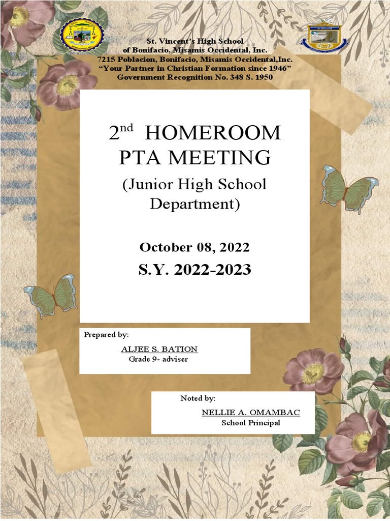 Pta Homeroom Meeting | PDF | Cognition | Learning