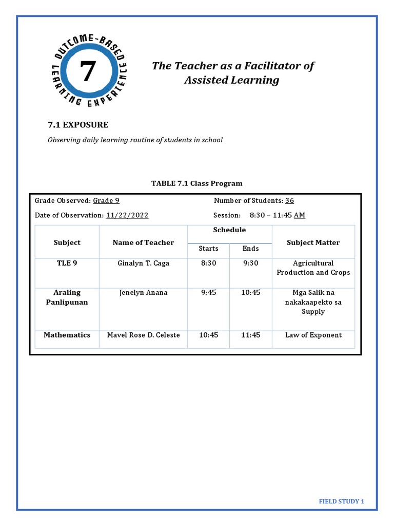 Episode 7 FS1 | PDF | Learning | Teaching Method