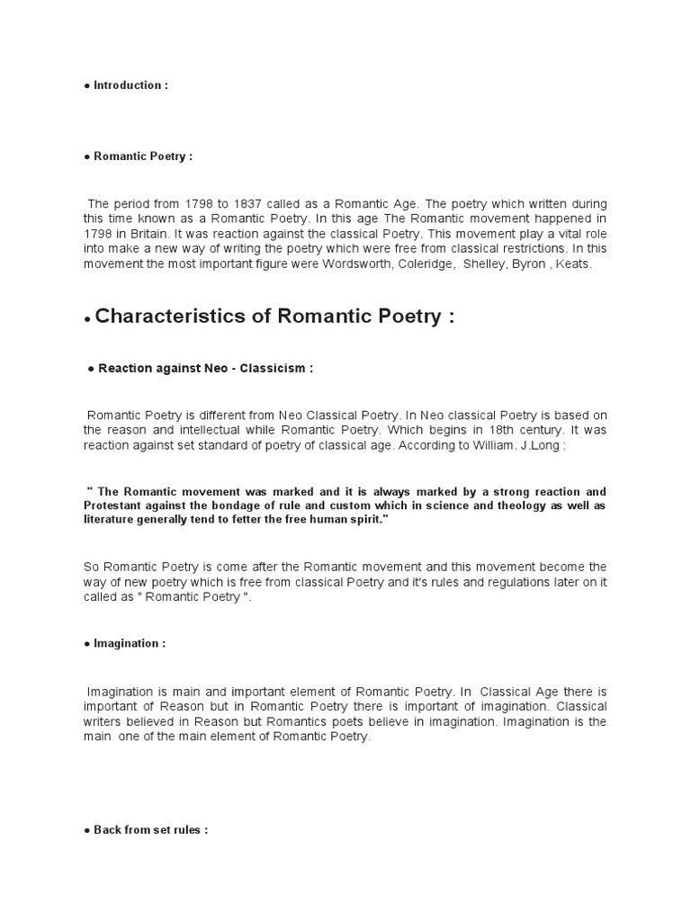 Romantic Poetry | PDF | Romanticism | Samuel Taylor Coleridge