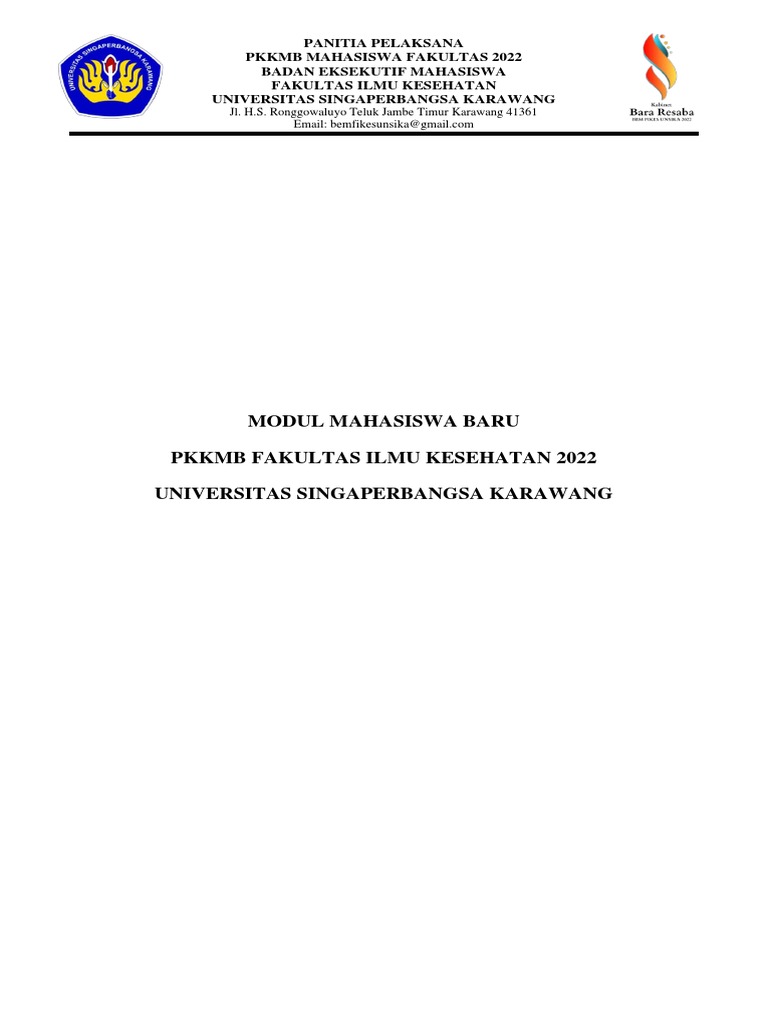 Guidebook Mahasiswa Baru 2022 PKKMB FIKES | PDF