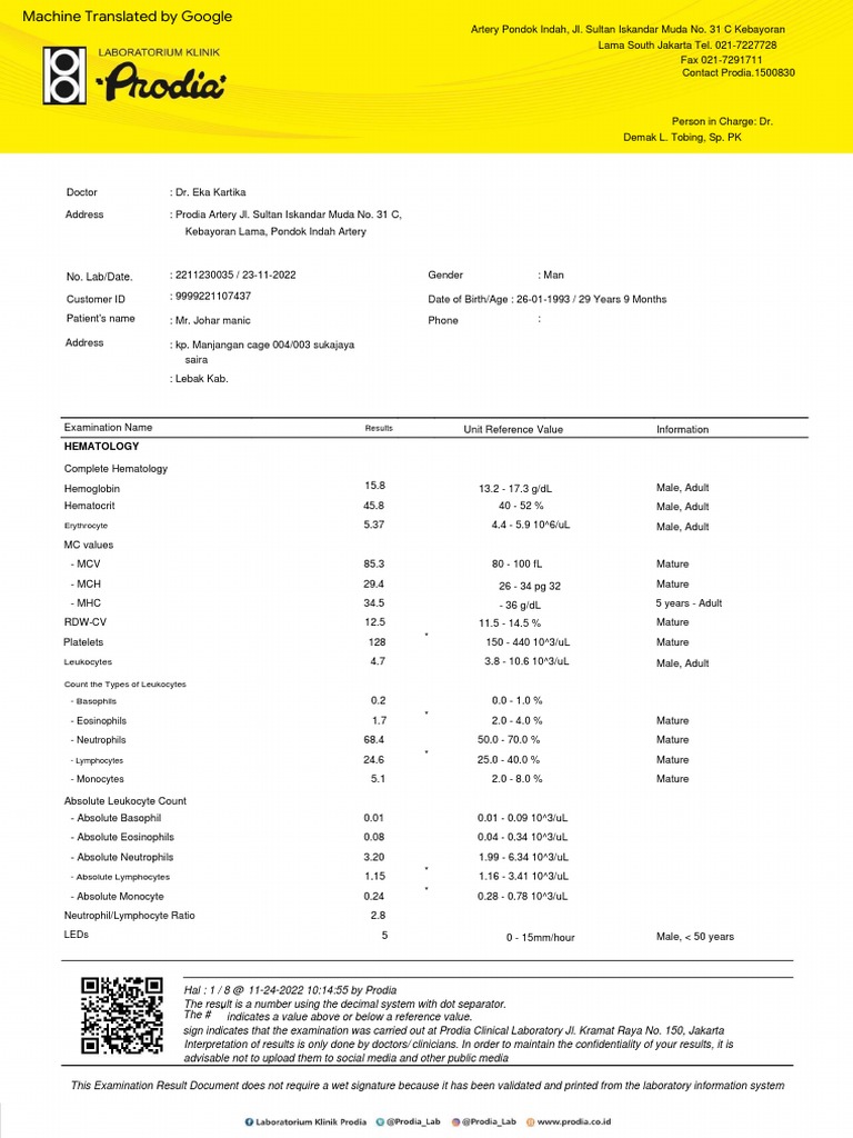 Lab - Result - 1669259762115 Wdit | Download Free PDF | Glycated ...