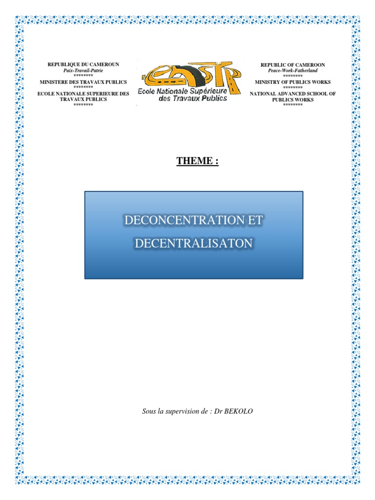Déconcentration et Décentralisation au Cameroun | PDF | Communes de ...