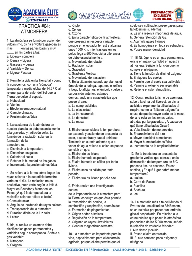 Practica N°4 Geografia | PDF | Atmósfera | Herida