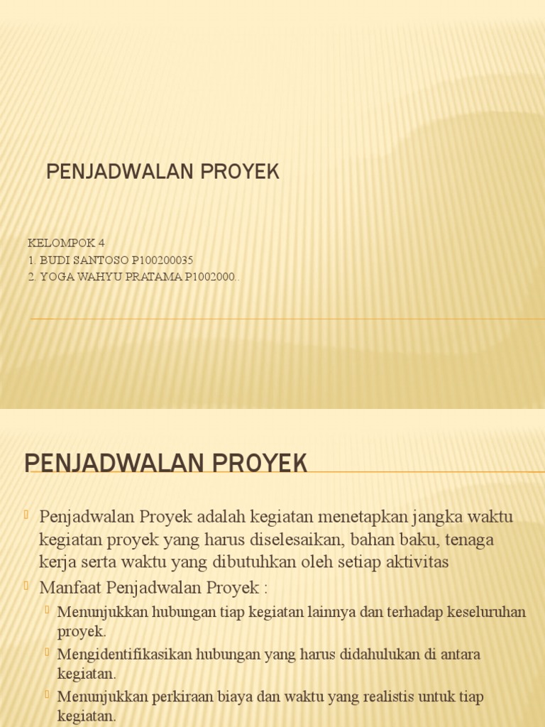 Penjadwalan Proyek | PDF