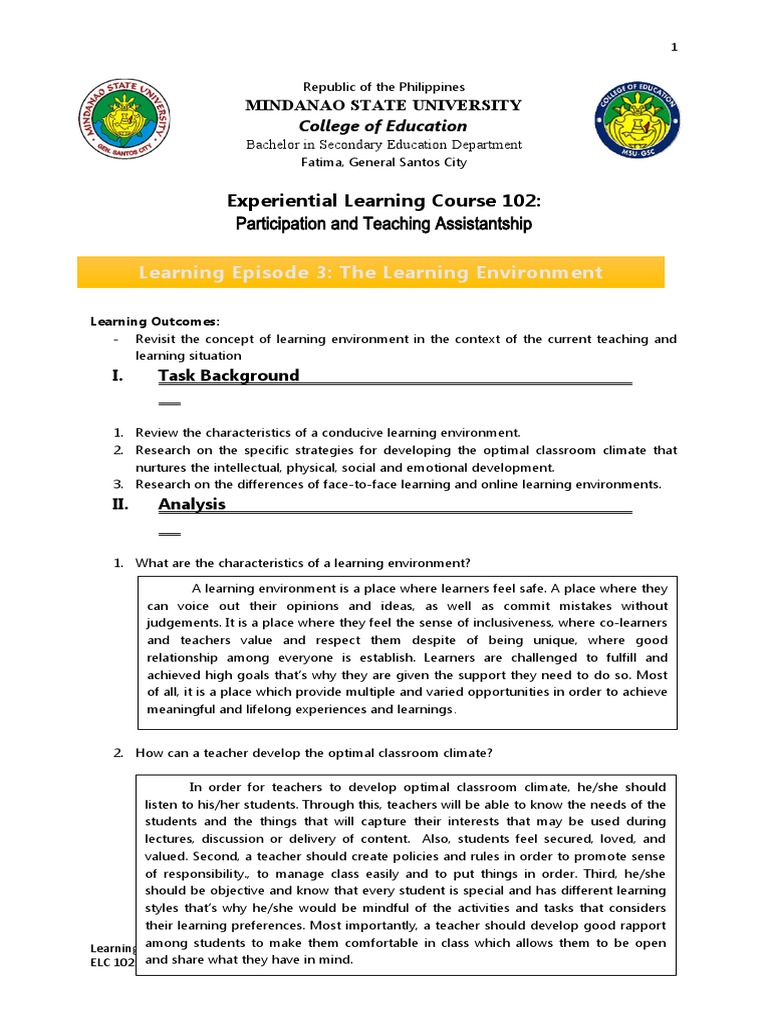 RHEA MAE DUBAL - ELC102 - Episode 3 | PDF | Learning | Teaching Method