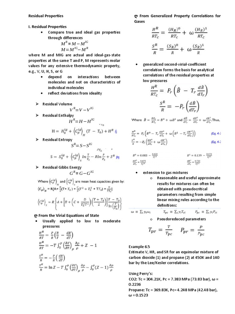 Lec6 - Residual Properties | PDF | Continuum Mechanics | Mathematical Physics